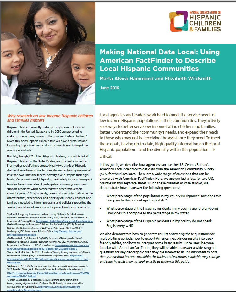 Making National Data Local: Using American FactFinder to Describe Local ...